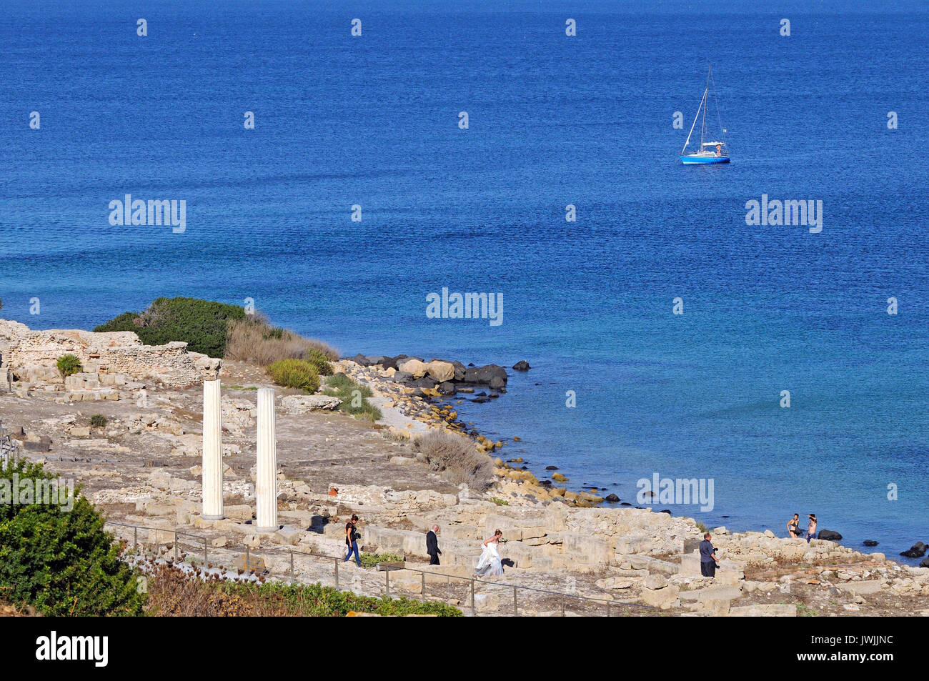 Archaeological site of Tharros, Sardinia, Italy, Mediterranean, Europe ...