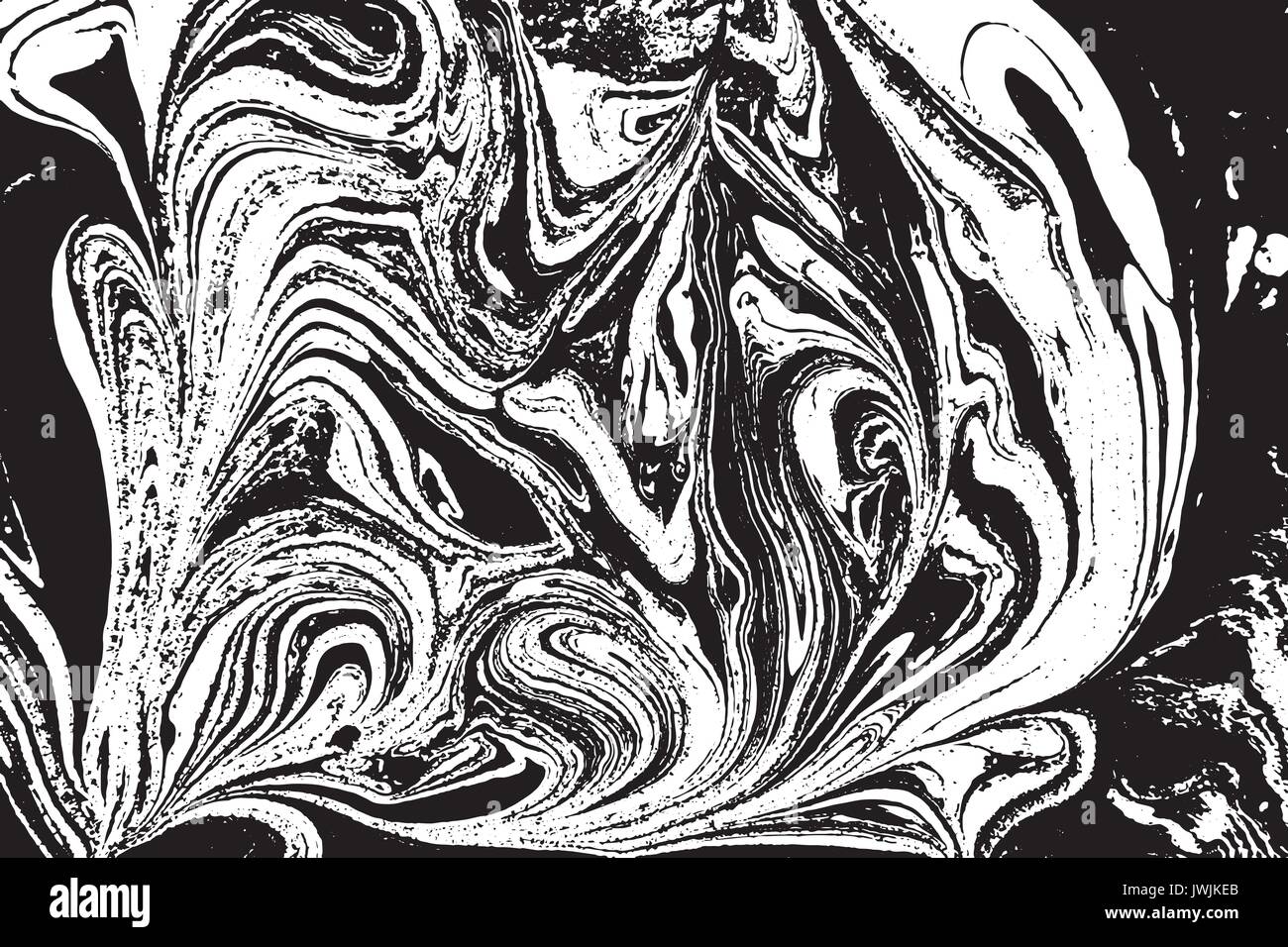 Black and white liquid texture. Watercolor hand drawn marbling ...