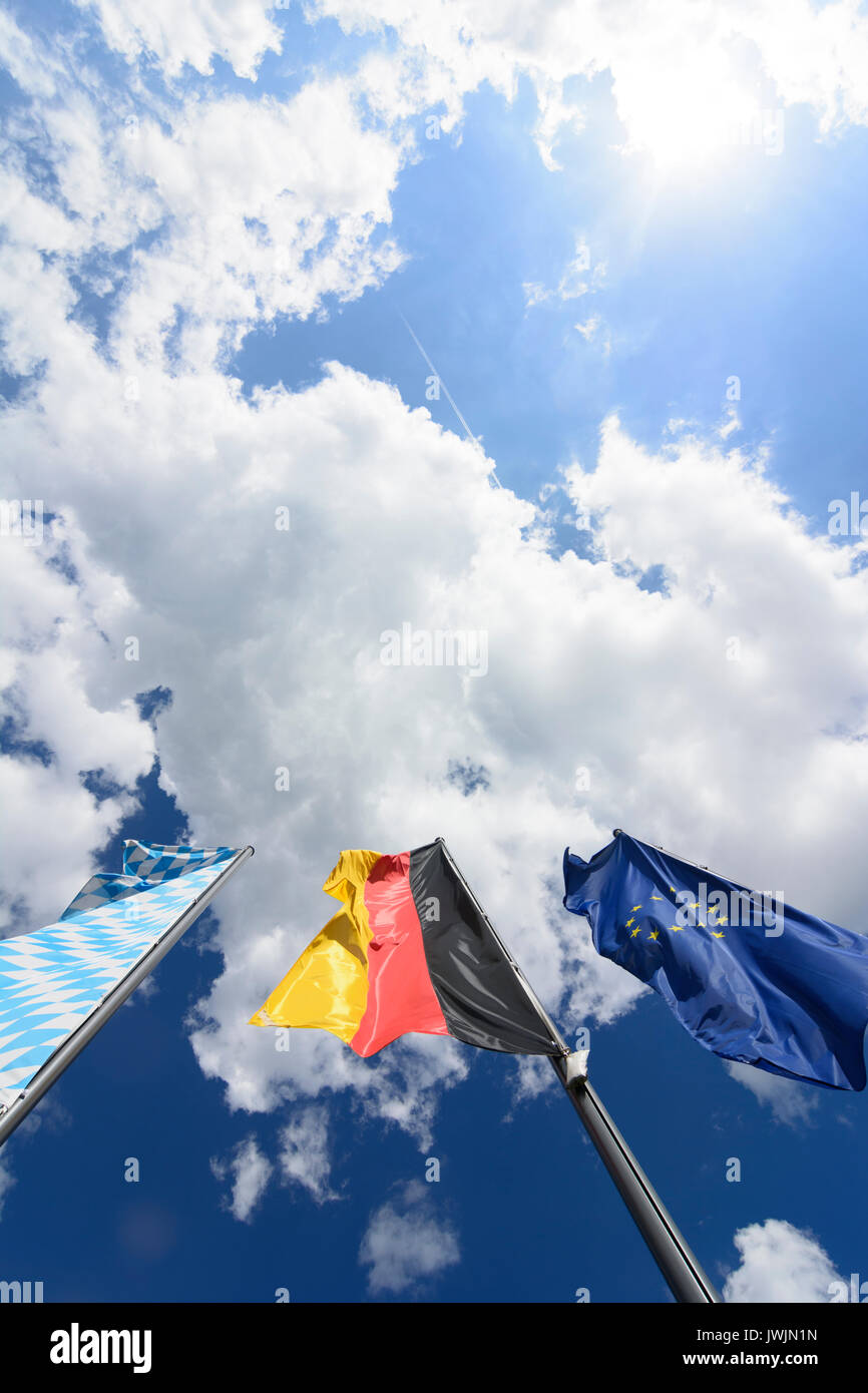 flags flag of Bavaria, Germany, Europe, München, Munich, Oberbayern ...