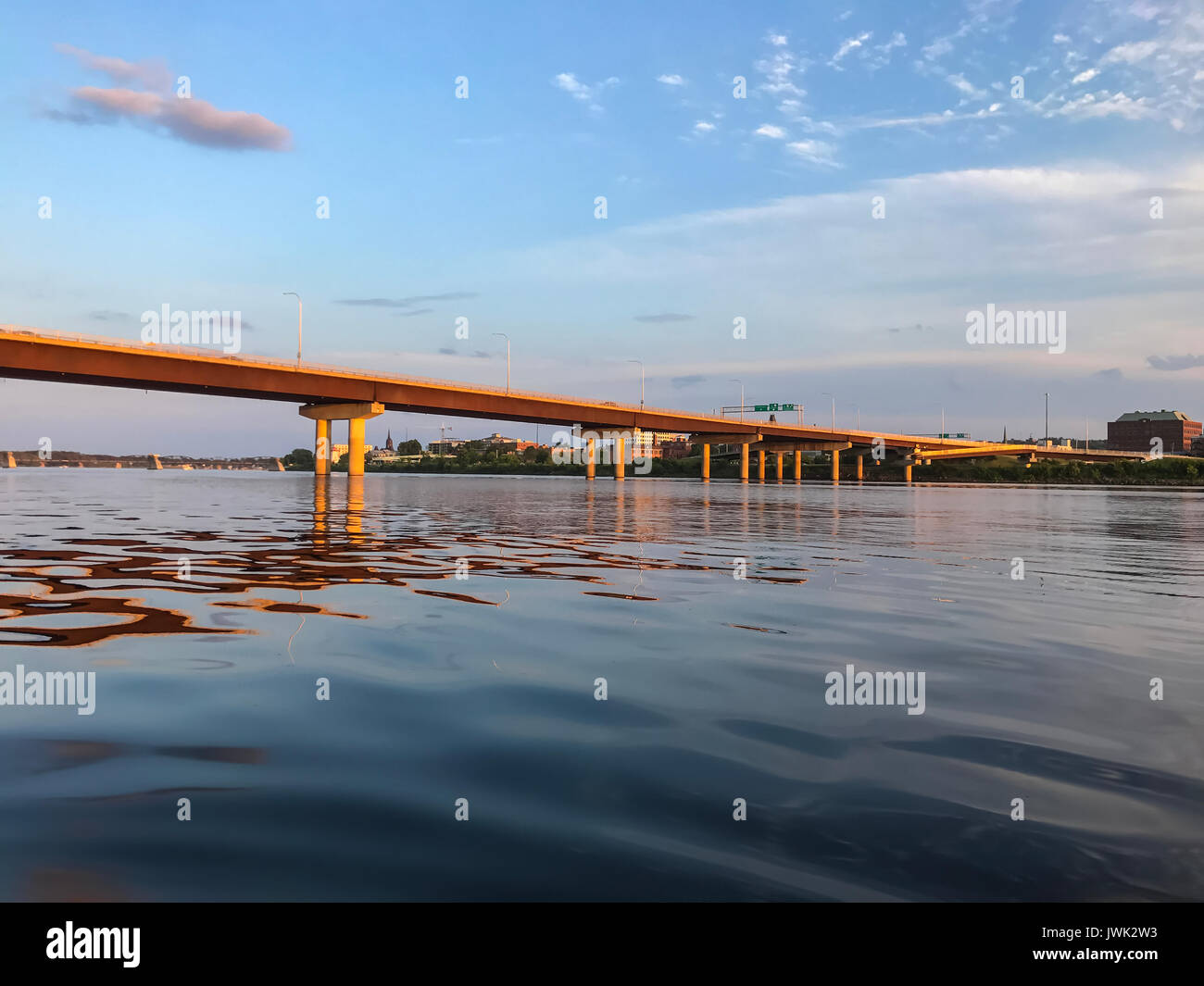 Westmorland Bridge over the Saint John River at sunset near downtown ...