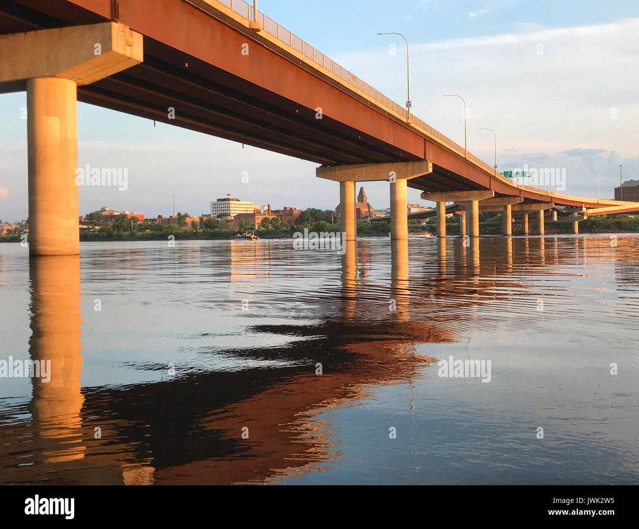 Westmorland Bridge in downtown Fredericton, New Brunswick, in the ...