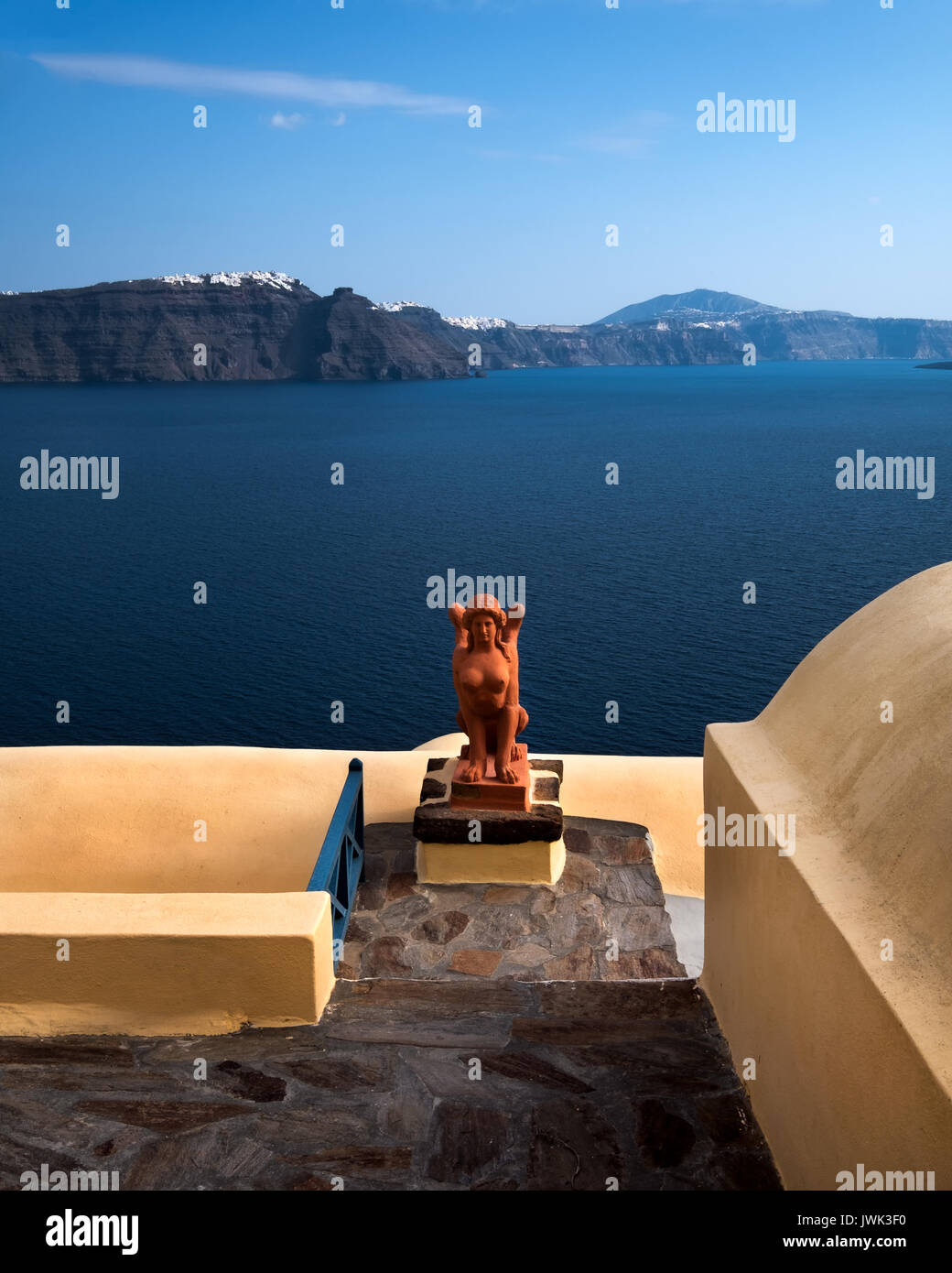 Orange Sphinx of Oia Village, Santorini, Greece Stock Photo - Alamy