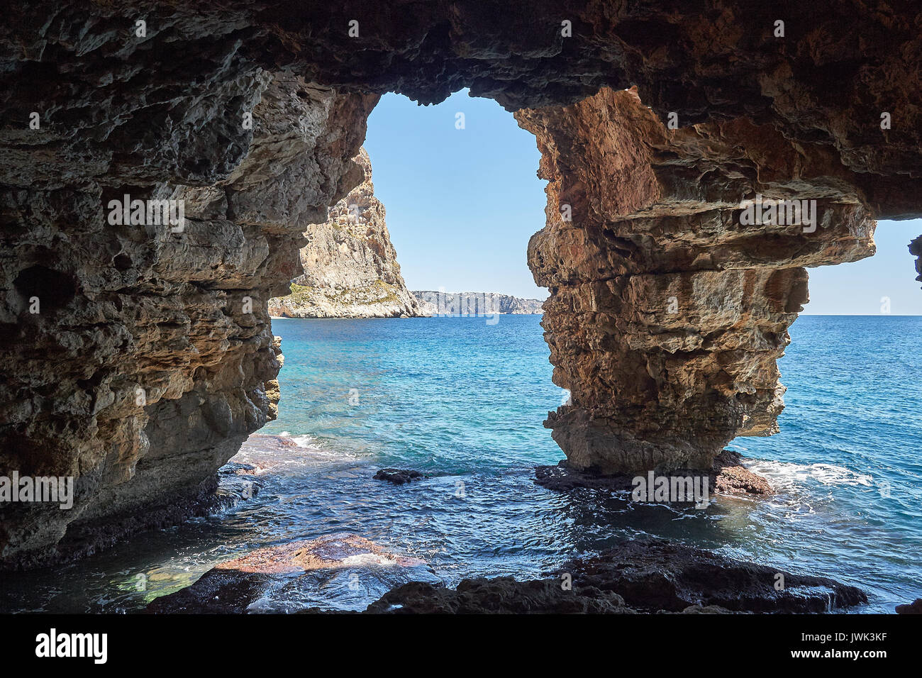 Natural cave in Spanish Mediterranean coast Stock Photo - Alamy