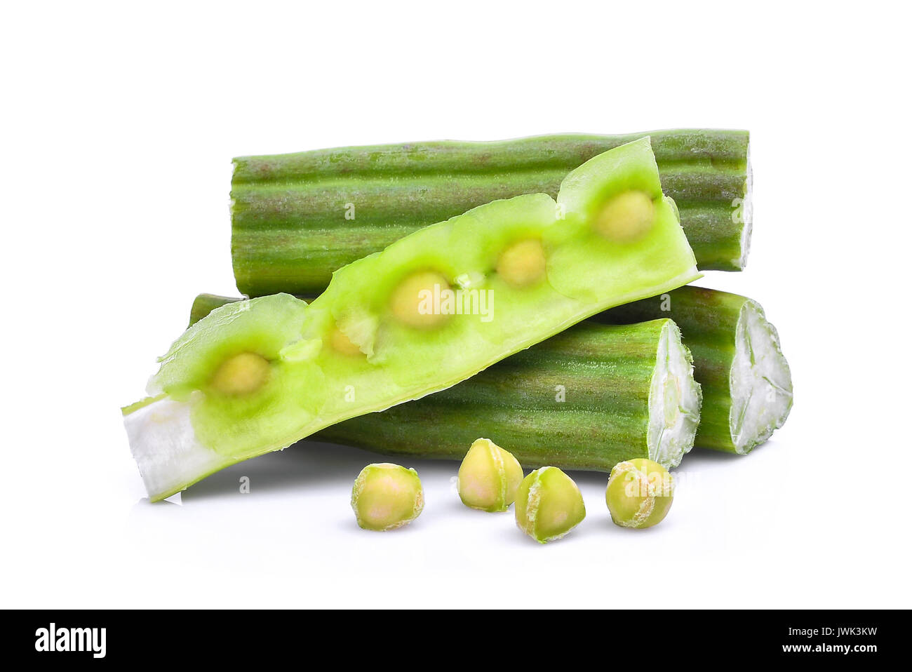 fresh Moringa (Drumstick tree) isolated on a white background Stock ...