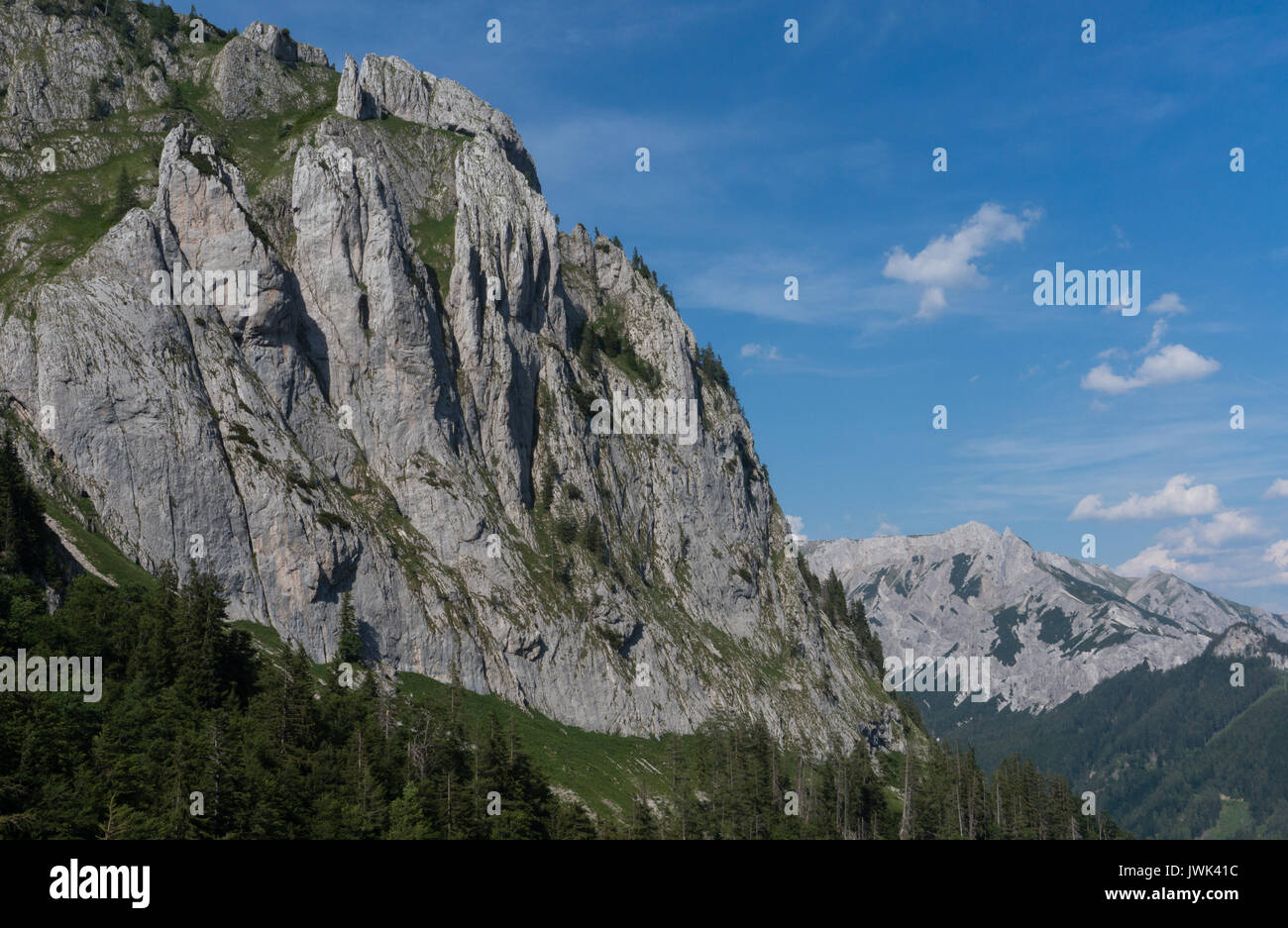Massive rock formations in the Austrian Alps Stock Photo - Alamy