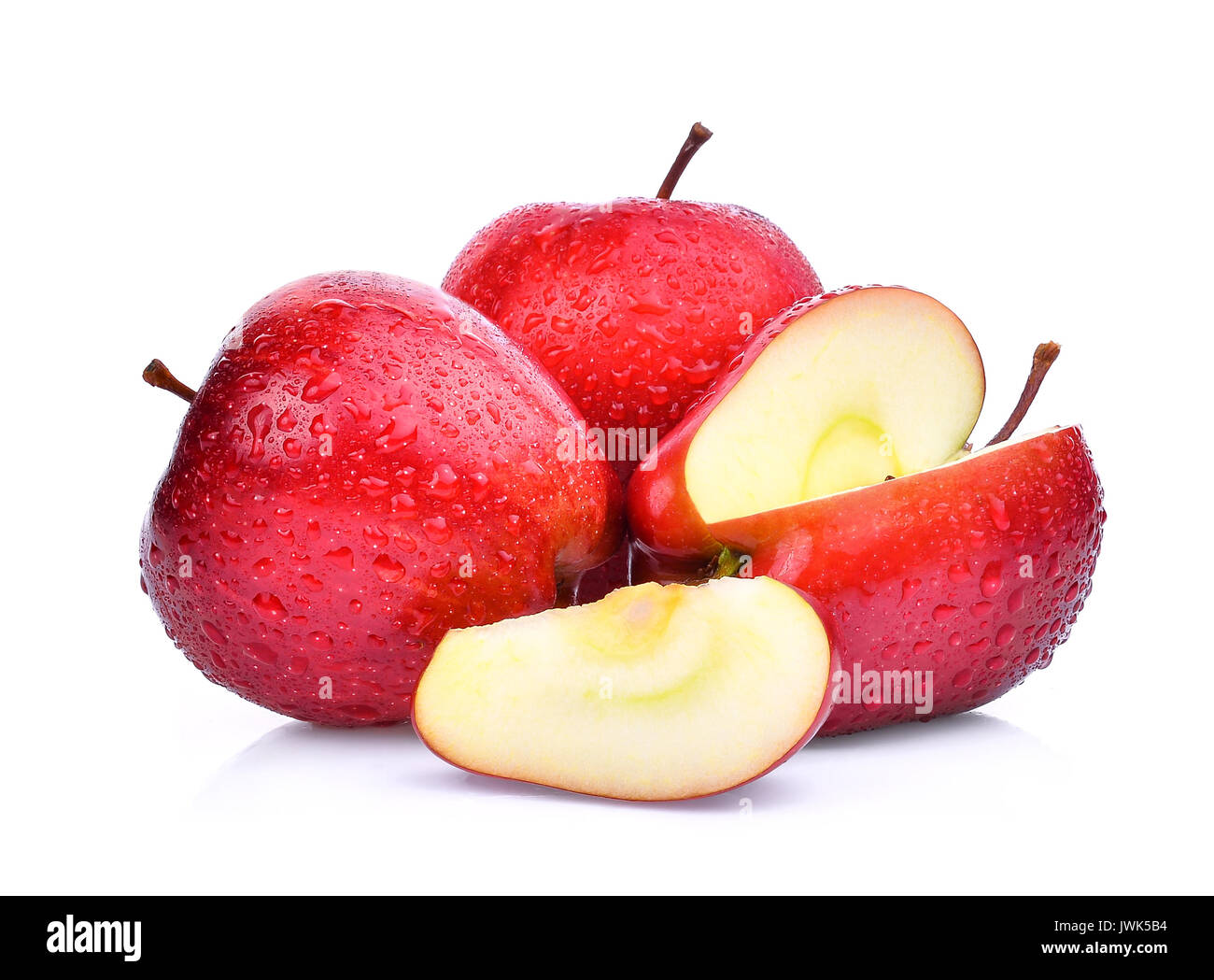 fresh red apples with water drops isolated on white background Stock Photo - Alamy