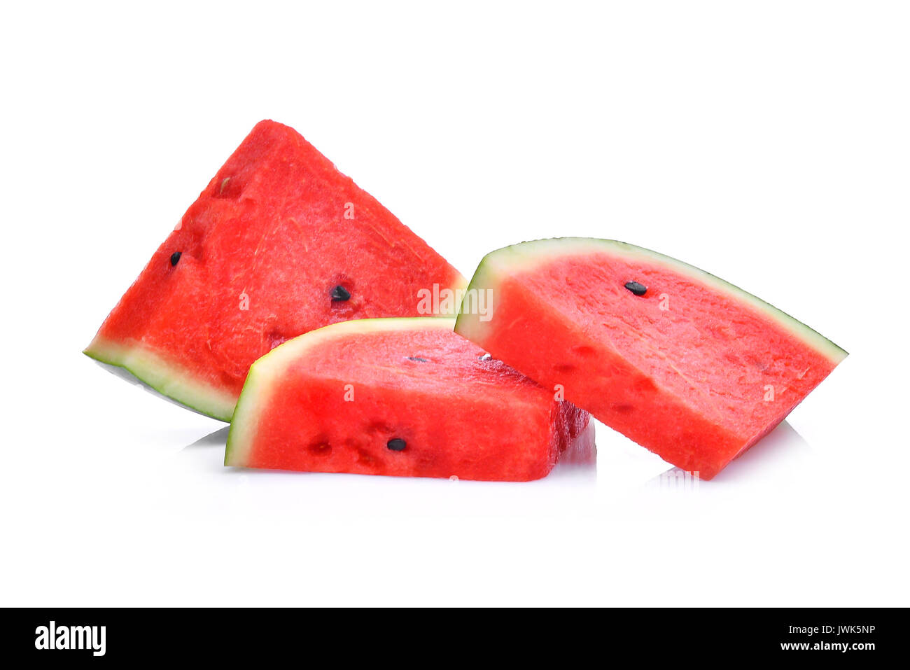 Slice of fresh watermelon isolated on white background Stock Photo - Alamy