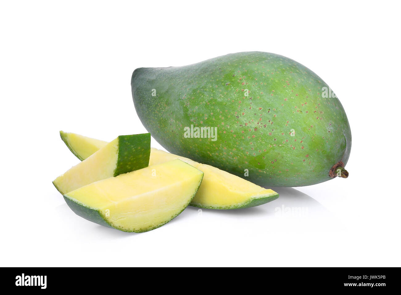 fresh green mango isolated on white background Stock Photo - Alamy