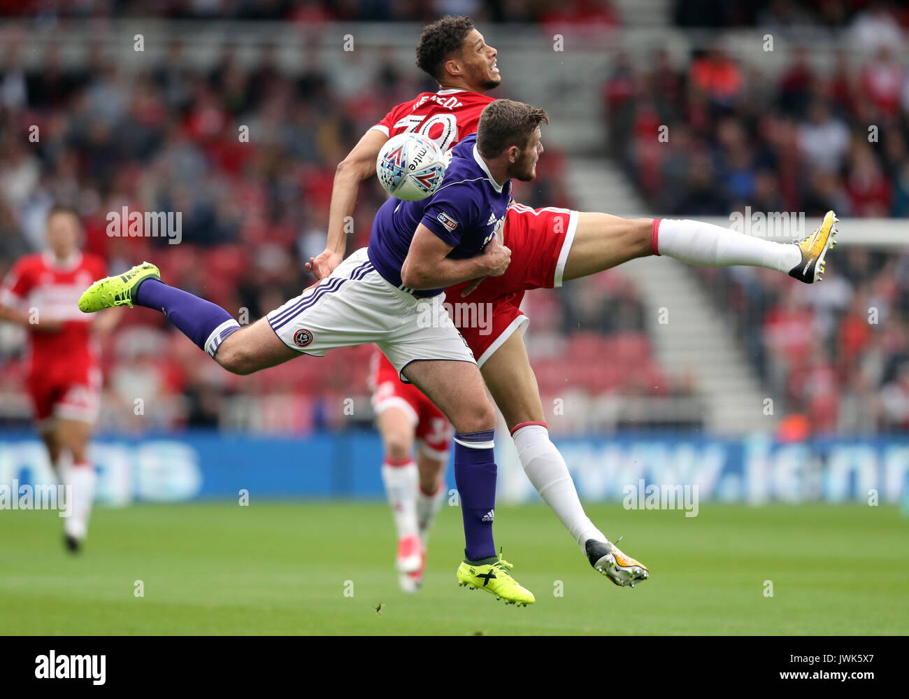 Sheffield United's Jack O'Connell (right) and Middlesbrough's Rudy ...