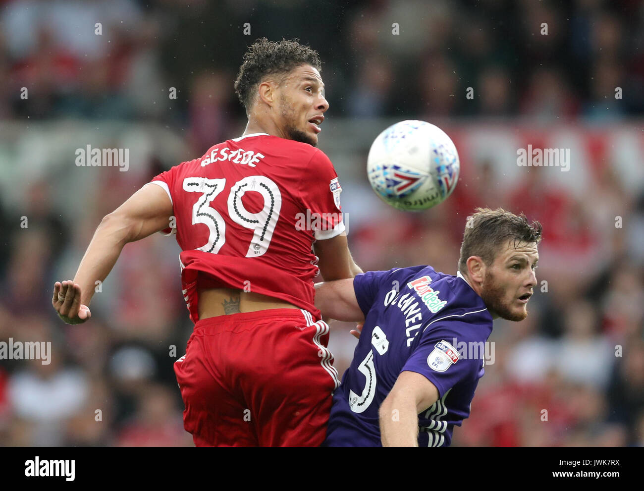 Middlesbrough's Rudy Gestede (left) and Sheffield United's Jack O ...