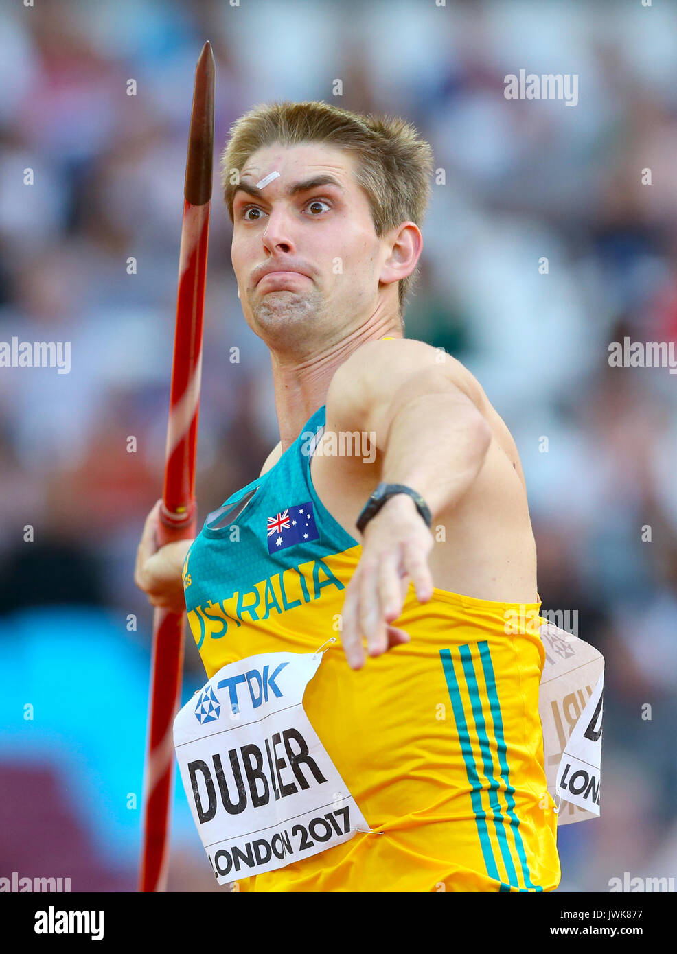 Australia's Cedric Dubler competes in the Javelin during the Mens ...