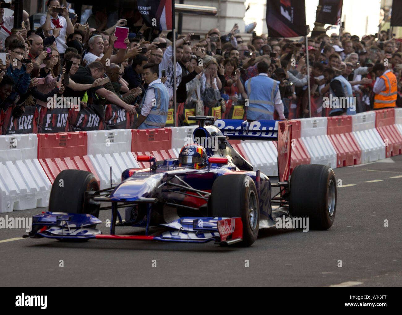 F1 racing on Whitehall, London Featuring: Atmosphere Where: London ...