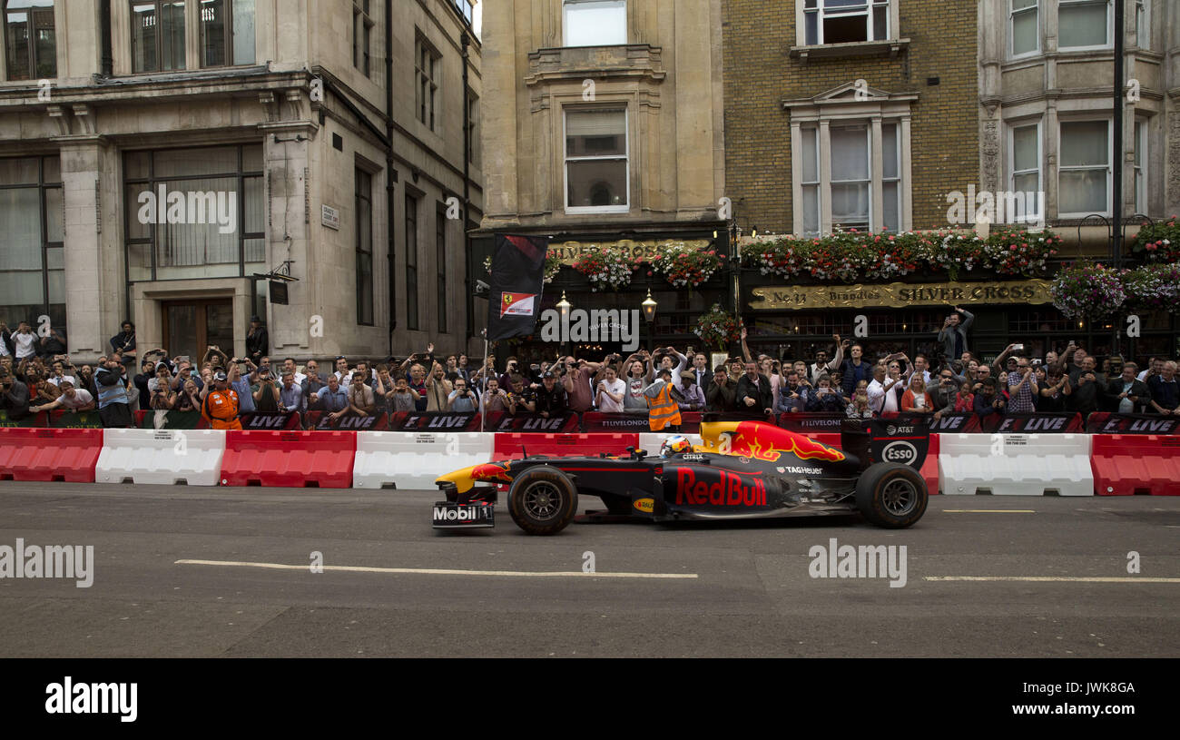 F1 racing on Whitehall, London Featuring: Atmosphere Where: London ...