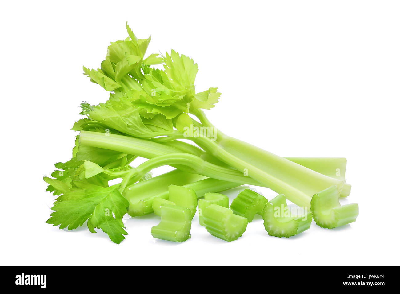 fresh celery isolated on white background Stock Photo - Alamy