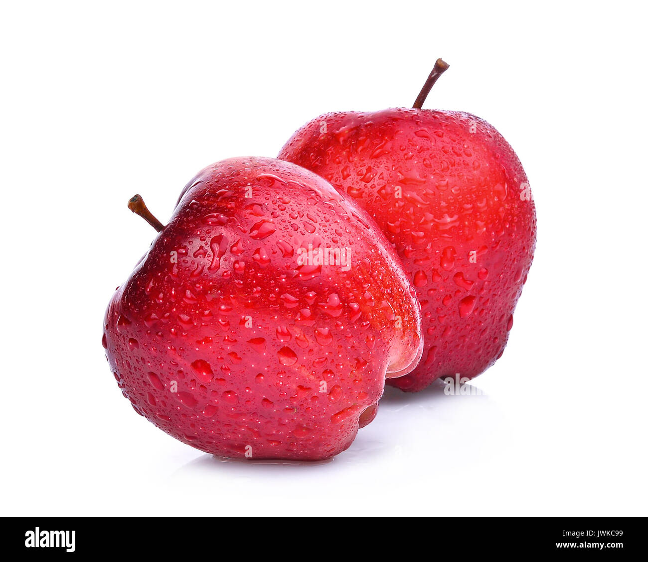 fresh red apples with water drops isolated on white background Stock Photo - Alamy