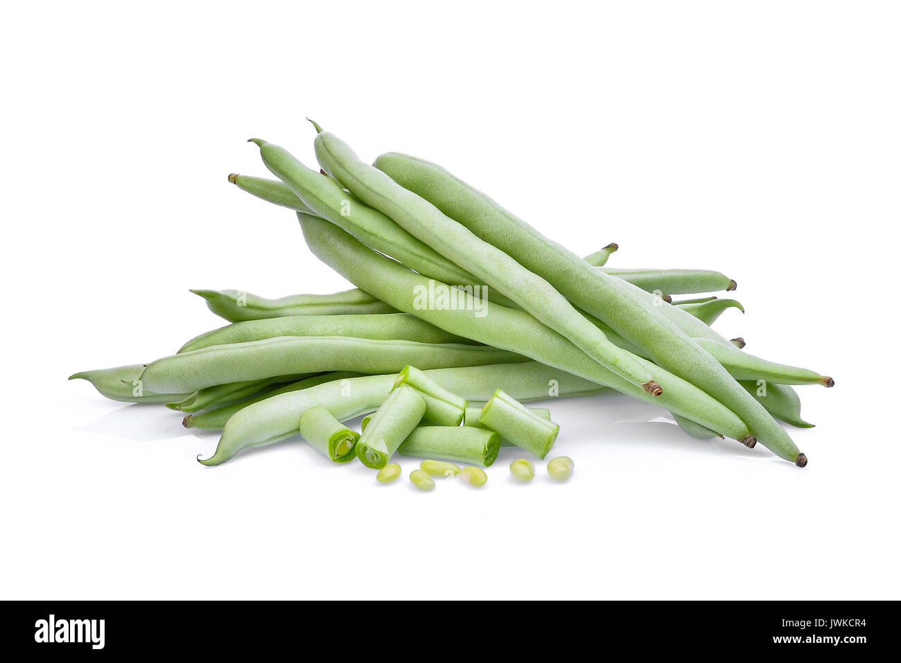 french beans isolated on white background Stock Photo - Alamy