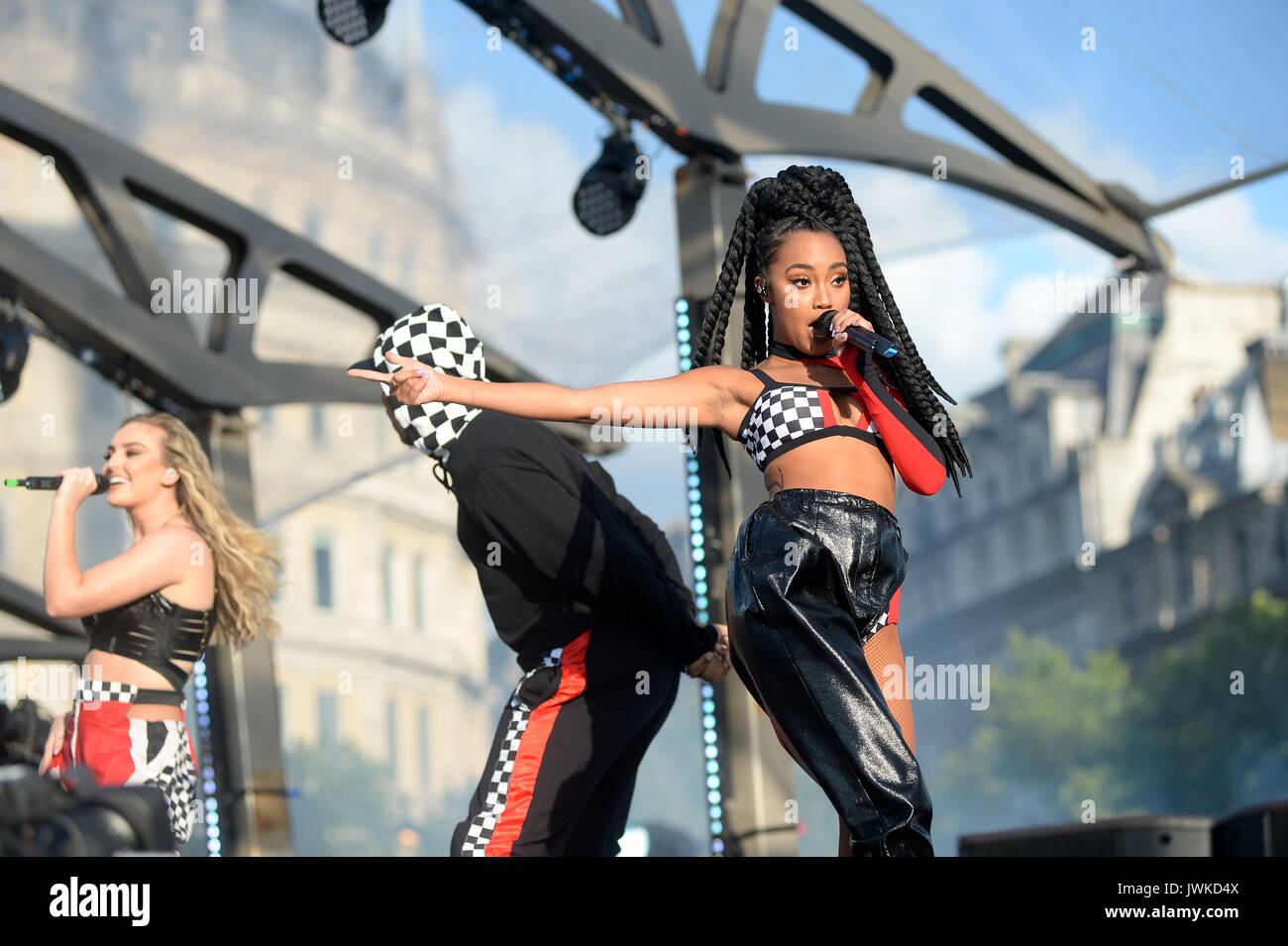 Little Mix perform at the Formula one Festival in Trafalgar Square ...