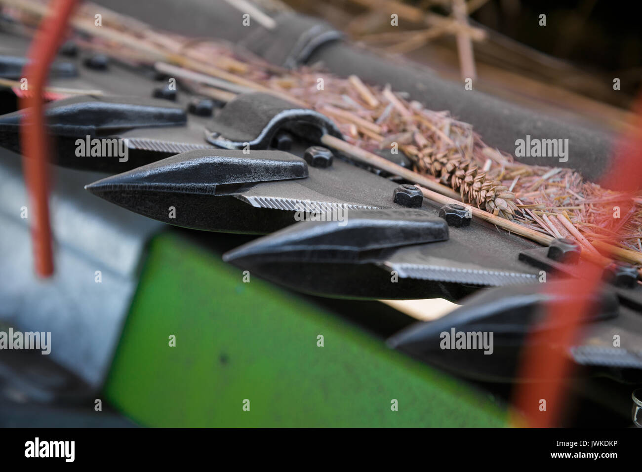 Close up of a combine harvester header Stock Photo - Alamy