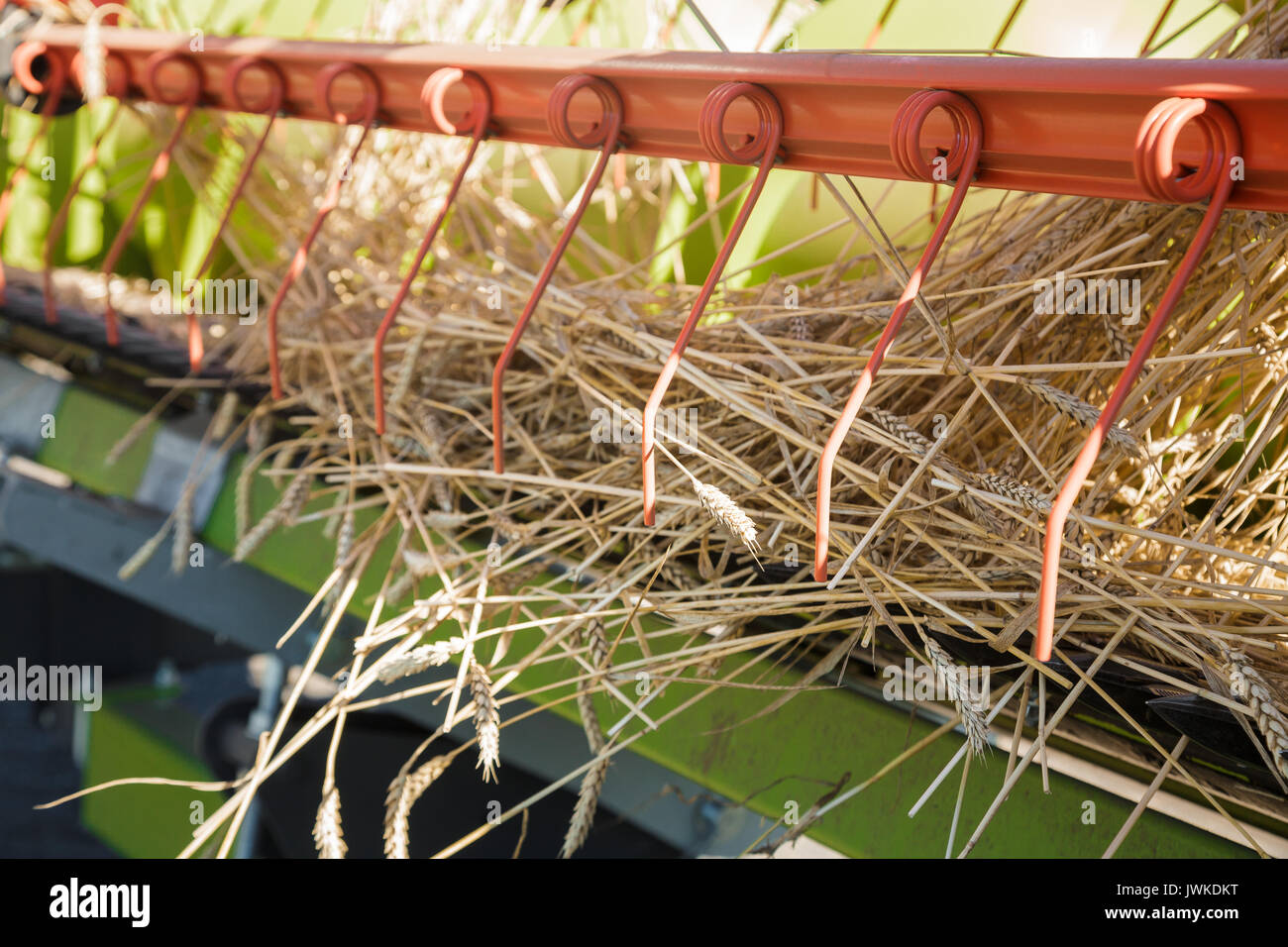 Close up of a combine harvester header Stock Photo - Alamy