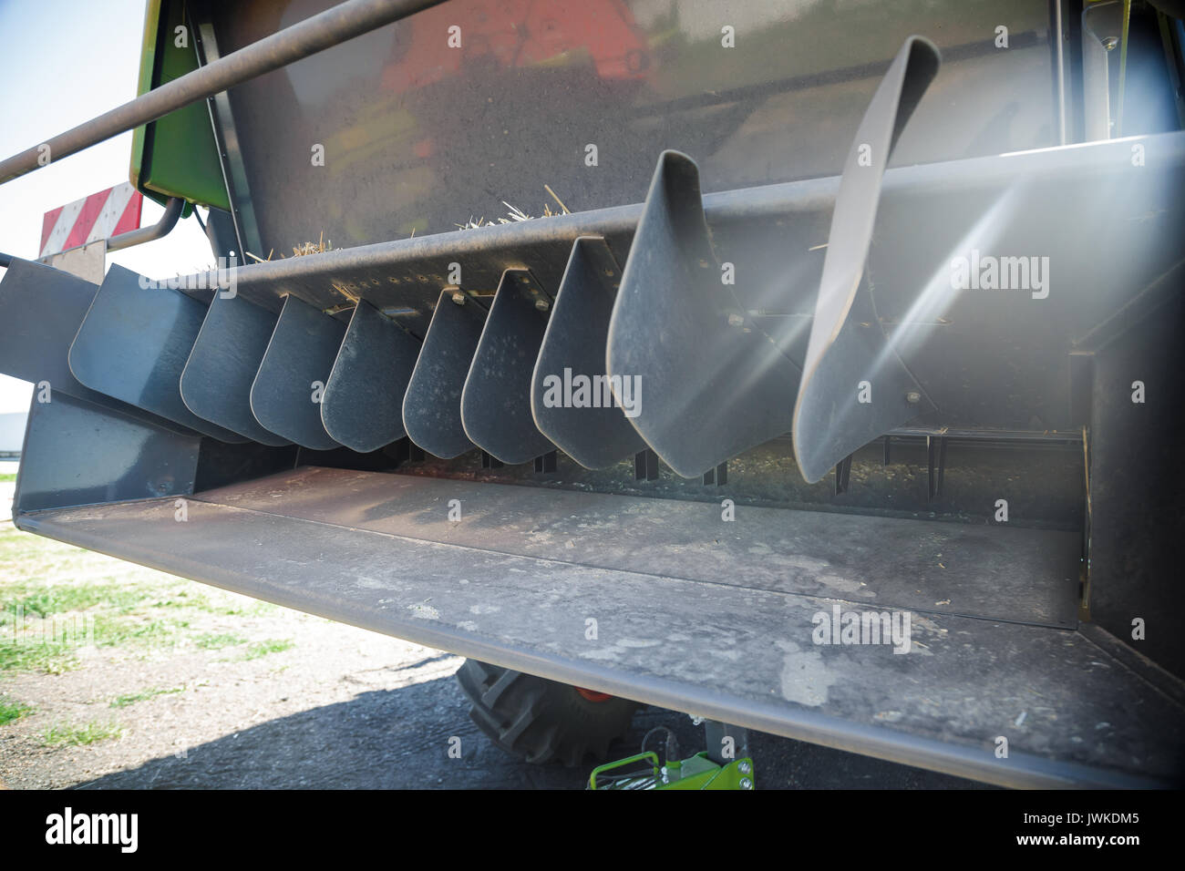 Combine harvester rear close up. agricultural machinery Stock Photo - Alamy