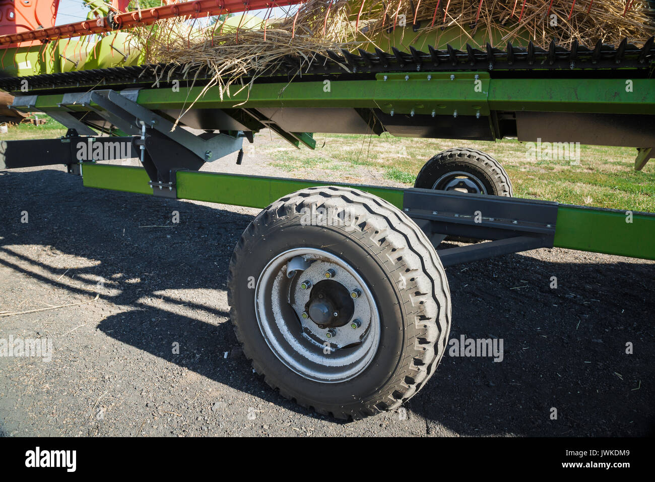 Assembly for combine harvester and trailer for the header Stock Photo ...