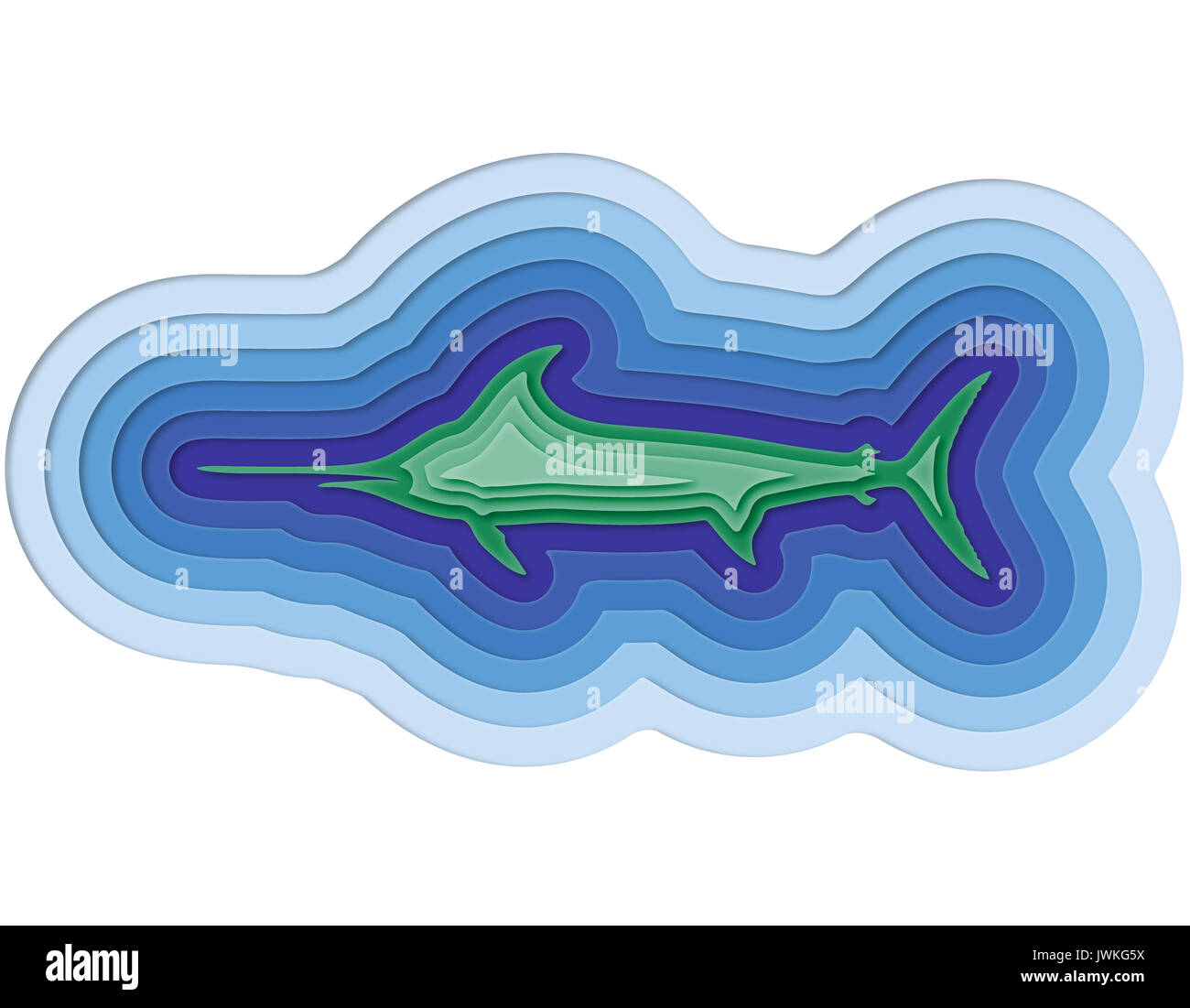 illustration of a layered fish in the sea Stock Photo - Alamy