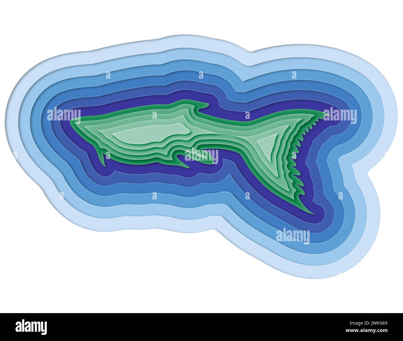 illustration of a layered fish in the sea Stock Photo - Alamy
