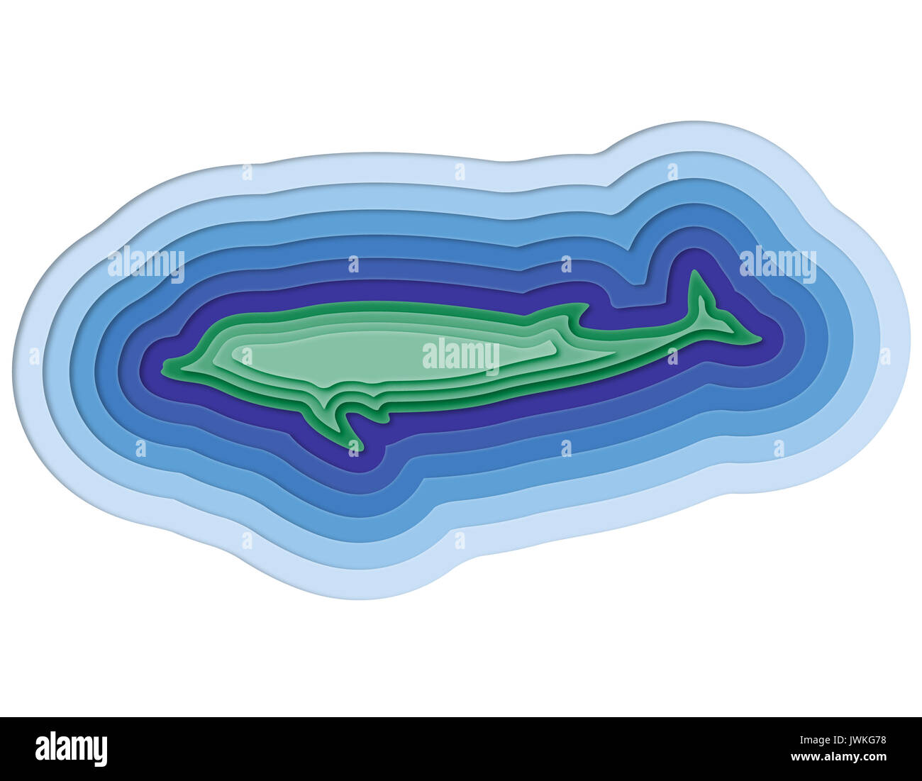 illustration of a layered fish in the sea Stock Photo - Alamy