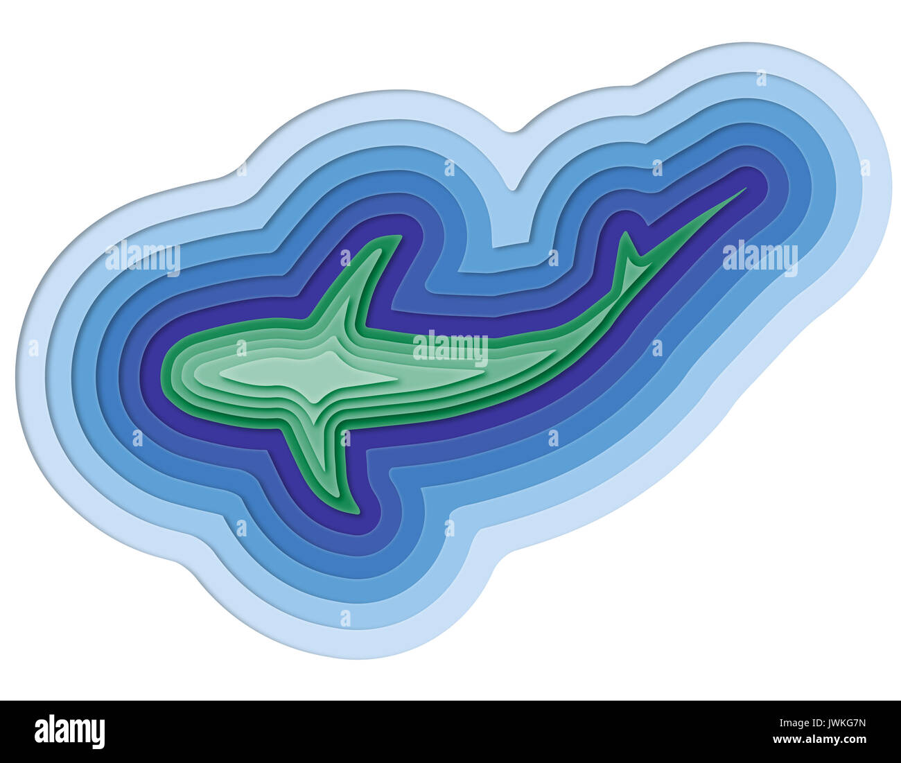 illustration of a layered fish in the sea Stock Photo - Alamy
