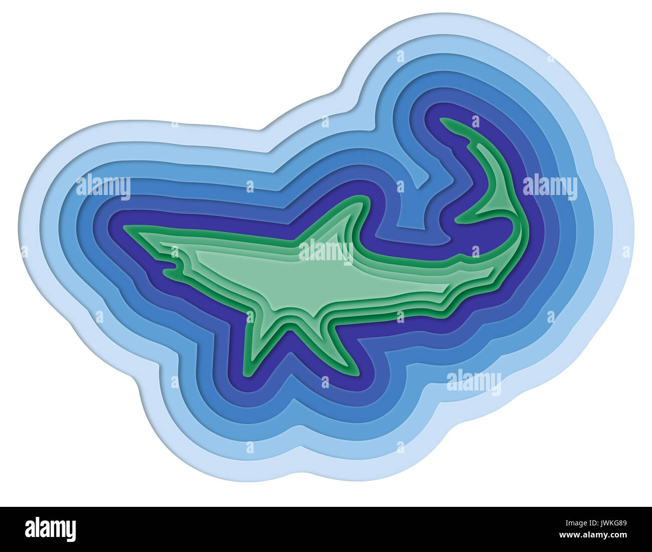 illustration of a layered fish in the sea Stock Photo - Alamy