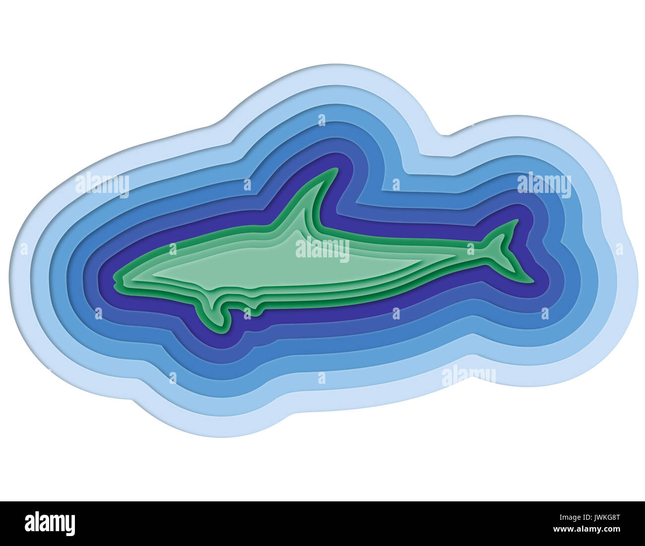 illustration of a layered fish in the sea Stock Photo - Alamy