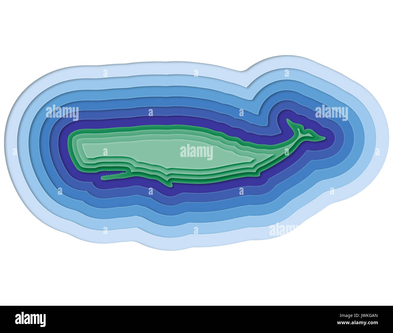 illustration of a layered fish in the sea Stock Photo - Alamy