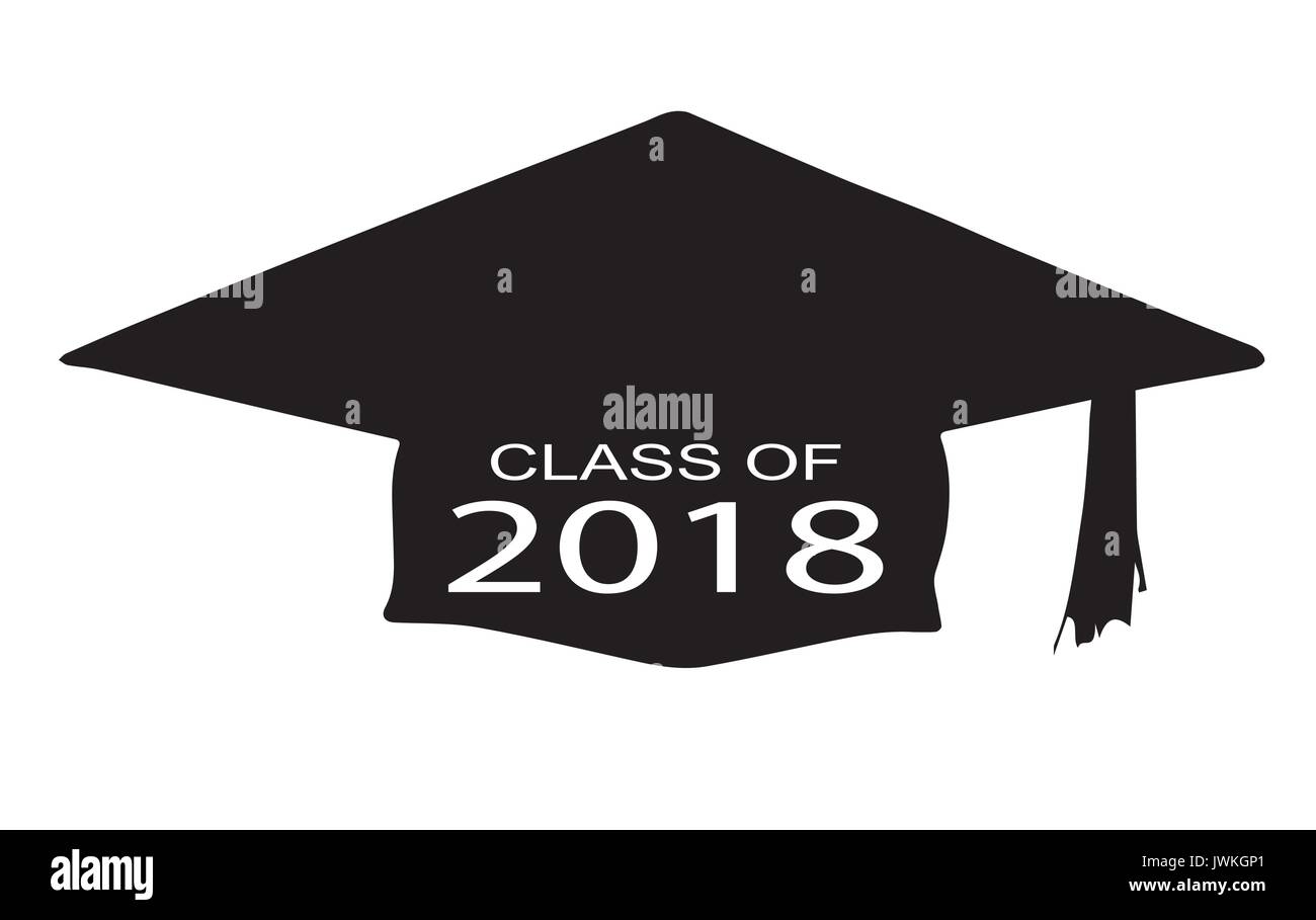 A cap with the legend Class of 2018 over a white background Stock ...
