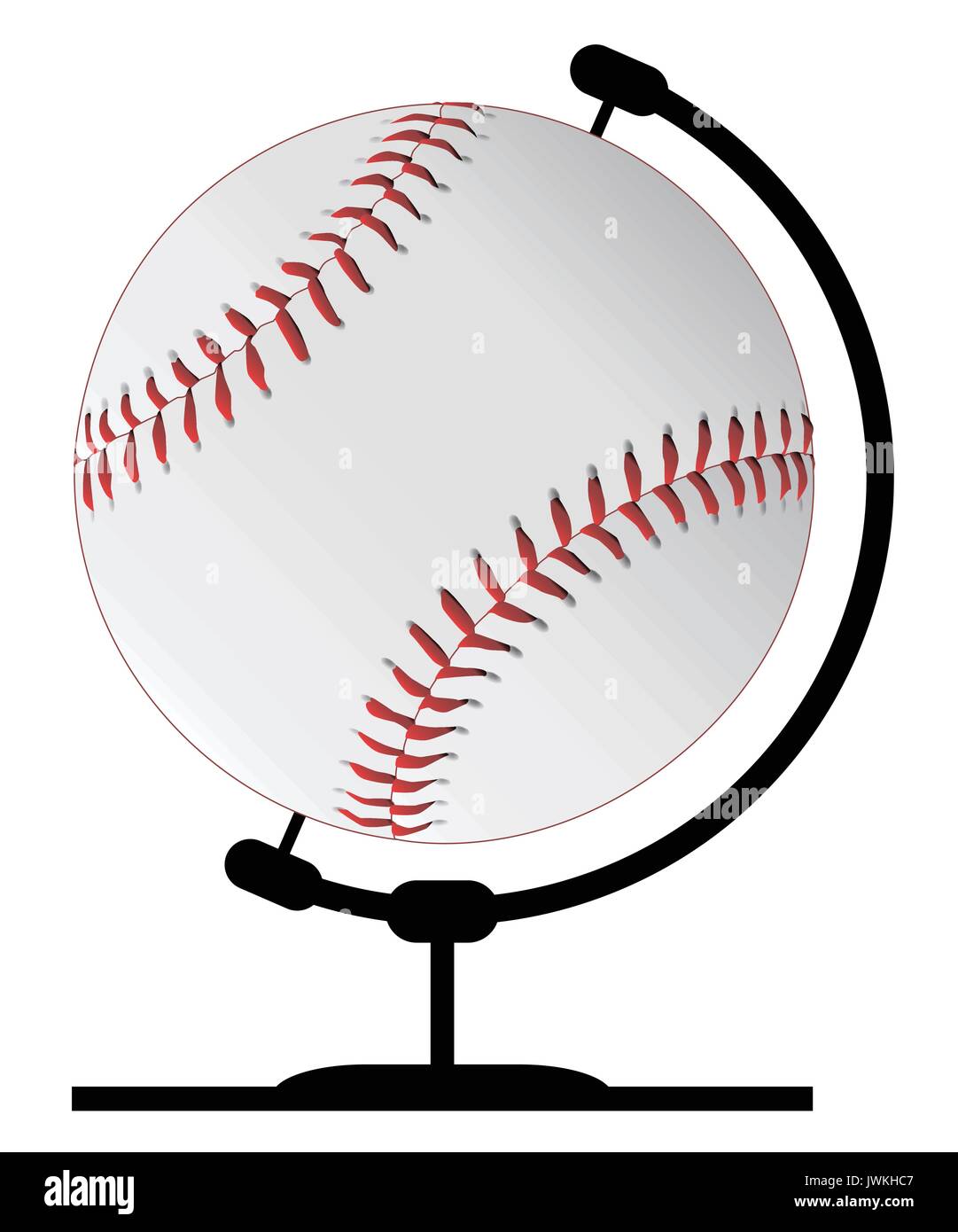A baseball globeon a traditional swivel stand isolated on a white ...