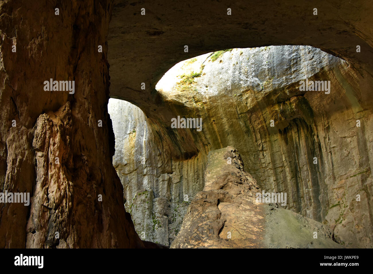 The Eyes of God cave in Prohodna at north central Bulgaria, Lovech ...