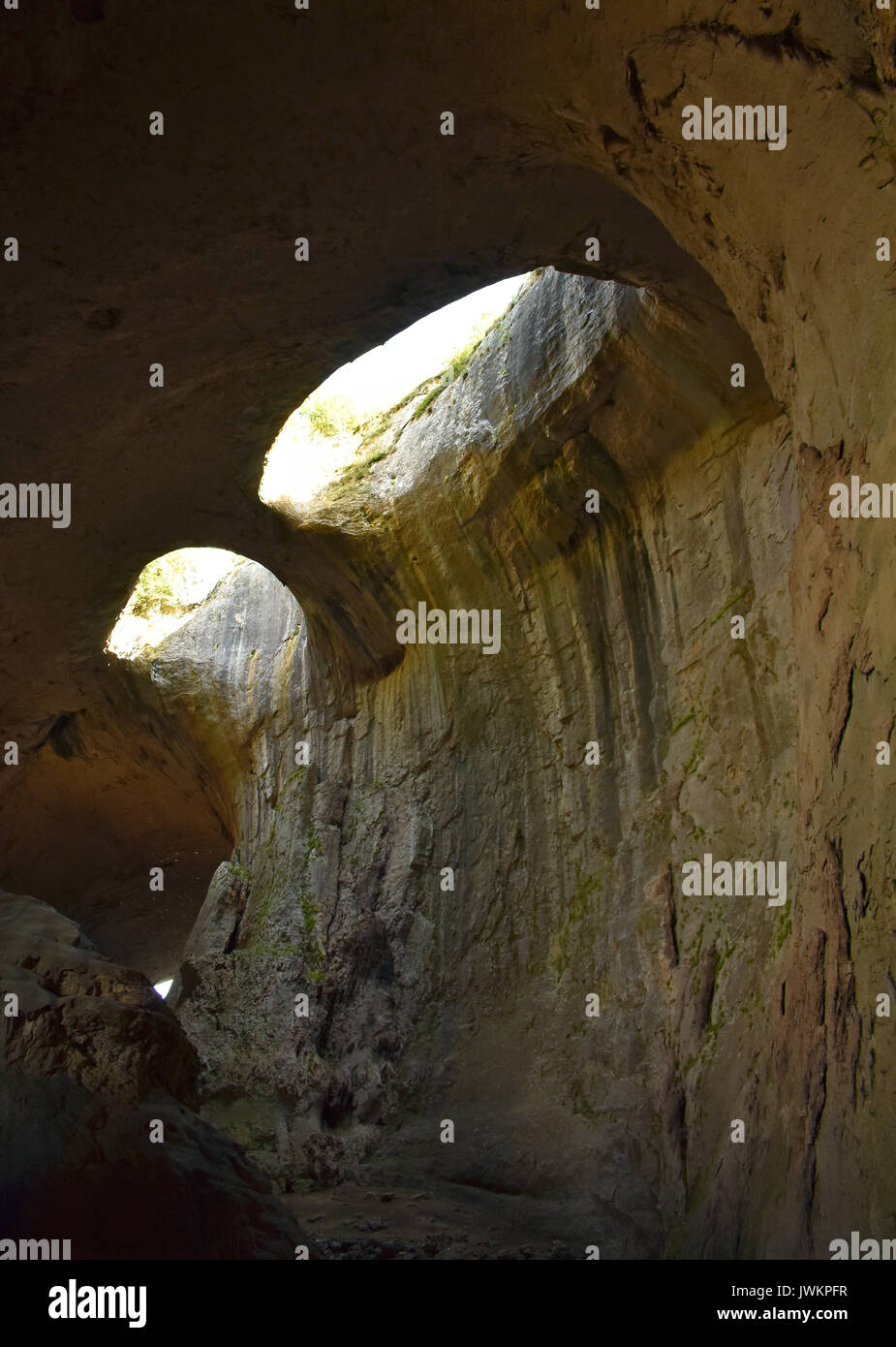 The Eyes of God cave in Prohodna at north central Bulgaria, Lovech ...