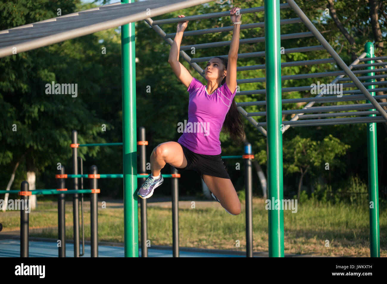 Fitness workout, healthy strong body beautiful young woman, female ...