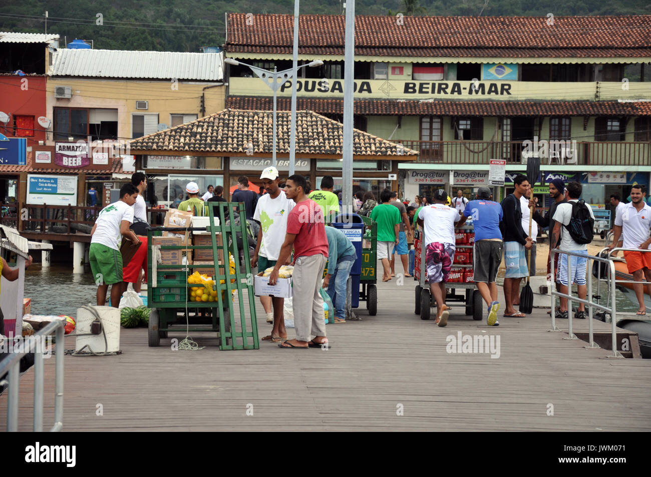 Unloading Cargo and Supplies on the Dock at Ilha Grande, an adventure ...