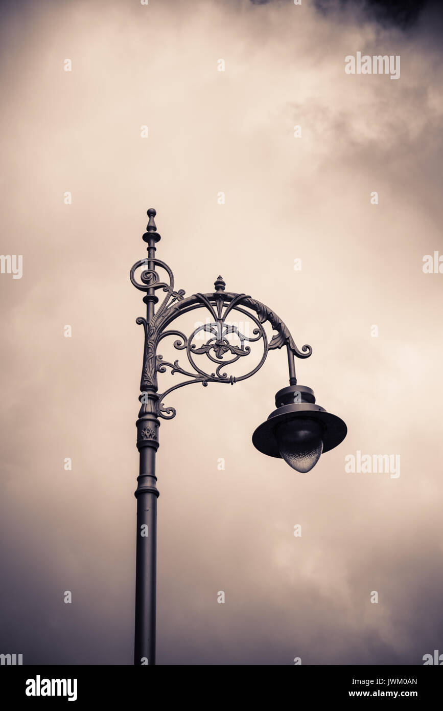 Black and White Lamp Post in Dublin Ireland Stock Photo - Alamy
