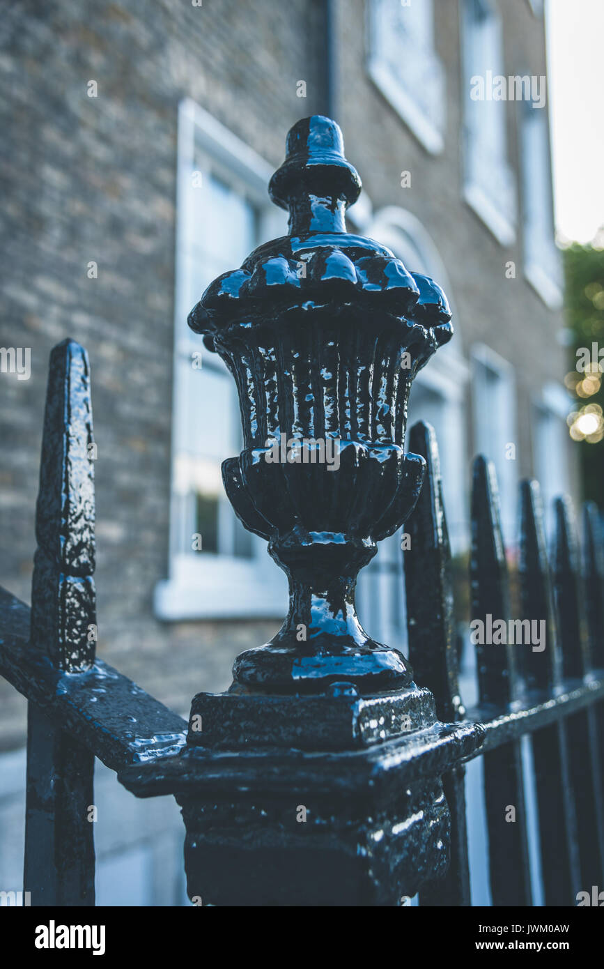 Iron Fence Post Hub in Dublin Ireland Stock Photo - Alamy