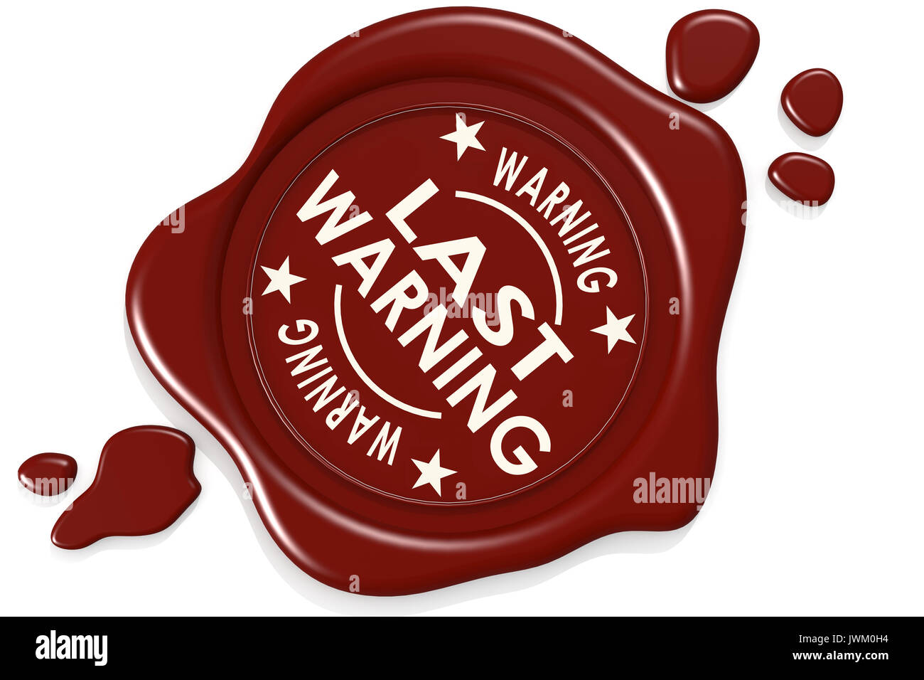 Label seal of Last warning isolated on white background, 3D rendering ...
