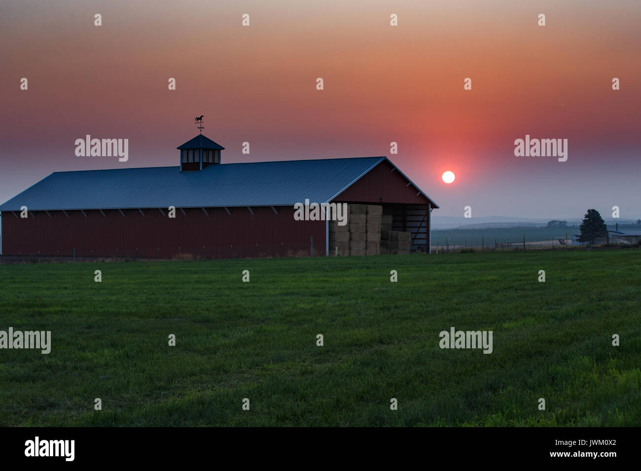 Fire red dawn sky forest hi-res stock photography and images - Alamy