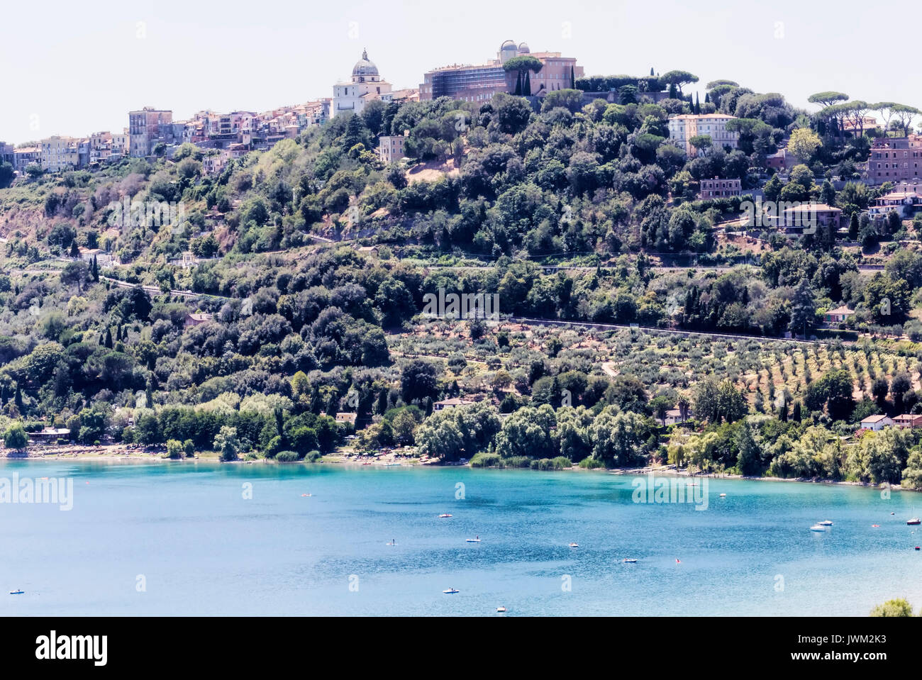 Castel Gandolfo volcanic lake panorama in Rome - Italy Stock Photo - Alamy