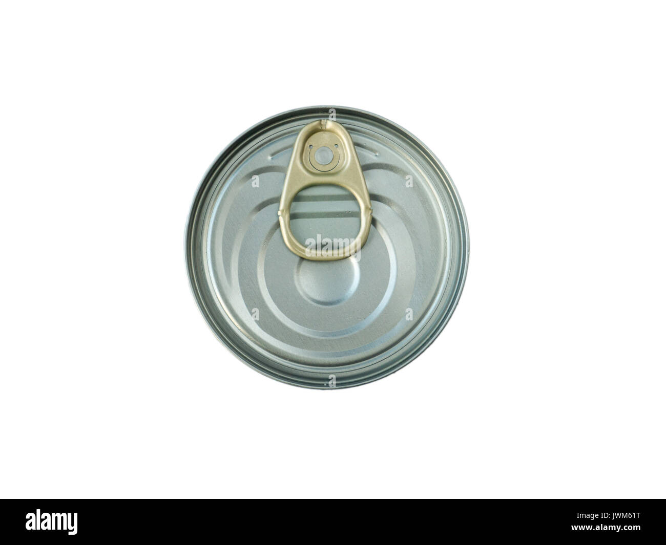 Metallic can with a key opener top view isolated on white Stock Photo ...