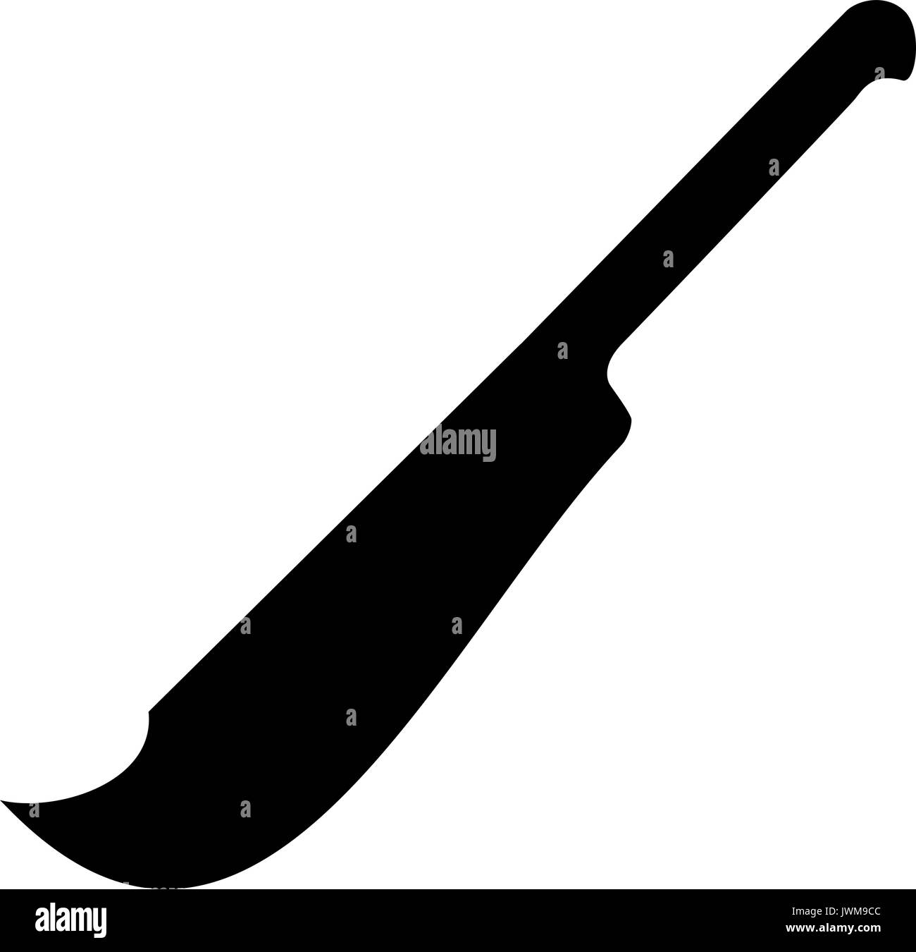 A black and white silhouette of a butcher knife Stock Vector Image ...