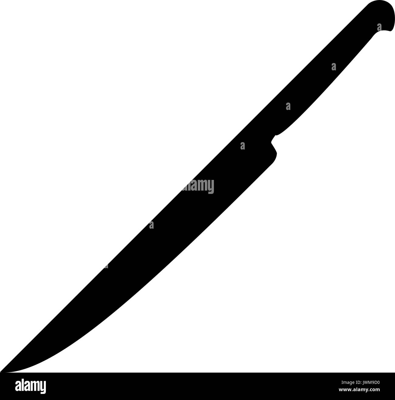 A black and white silhouette of a butcher knife Stock Vector Image ...