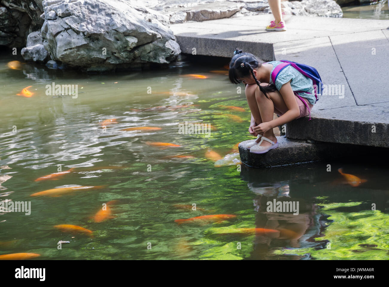 Koi fish chinese girl hi-res stock photography and images - Alamy