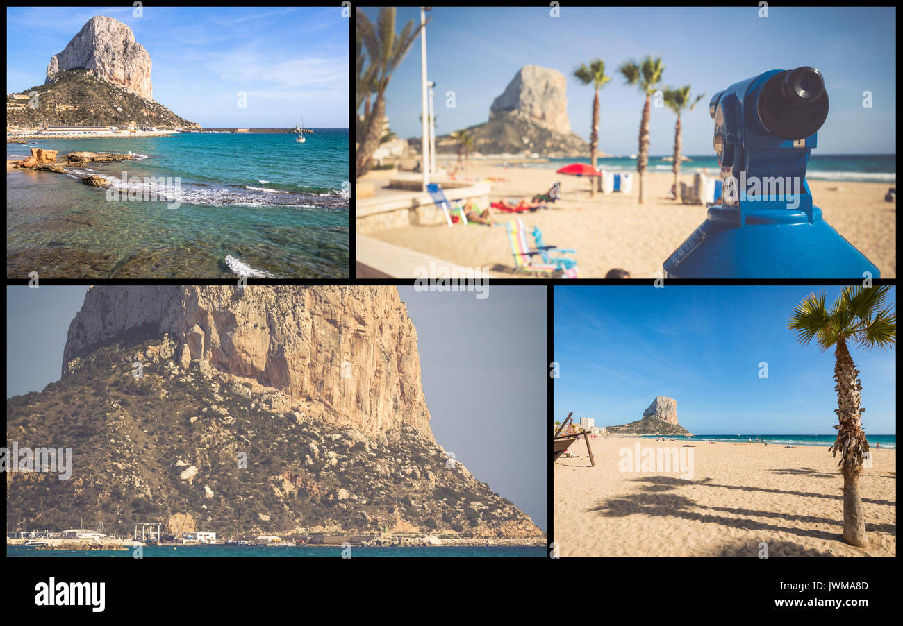 Collage of Calpe Spein Stock Photo - Alamy
