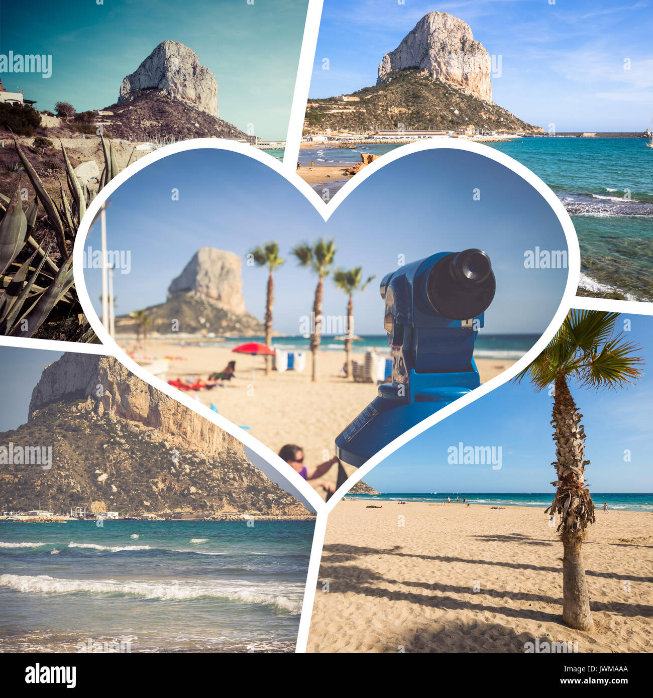 Collage of Calpe Spein Stock Photo - Alamy