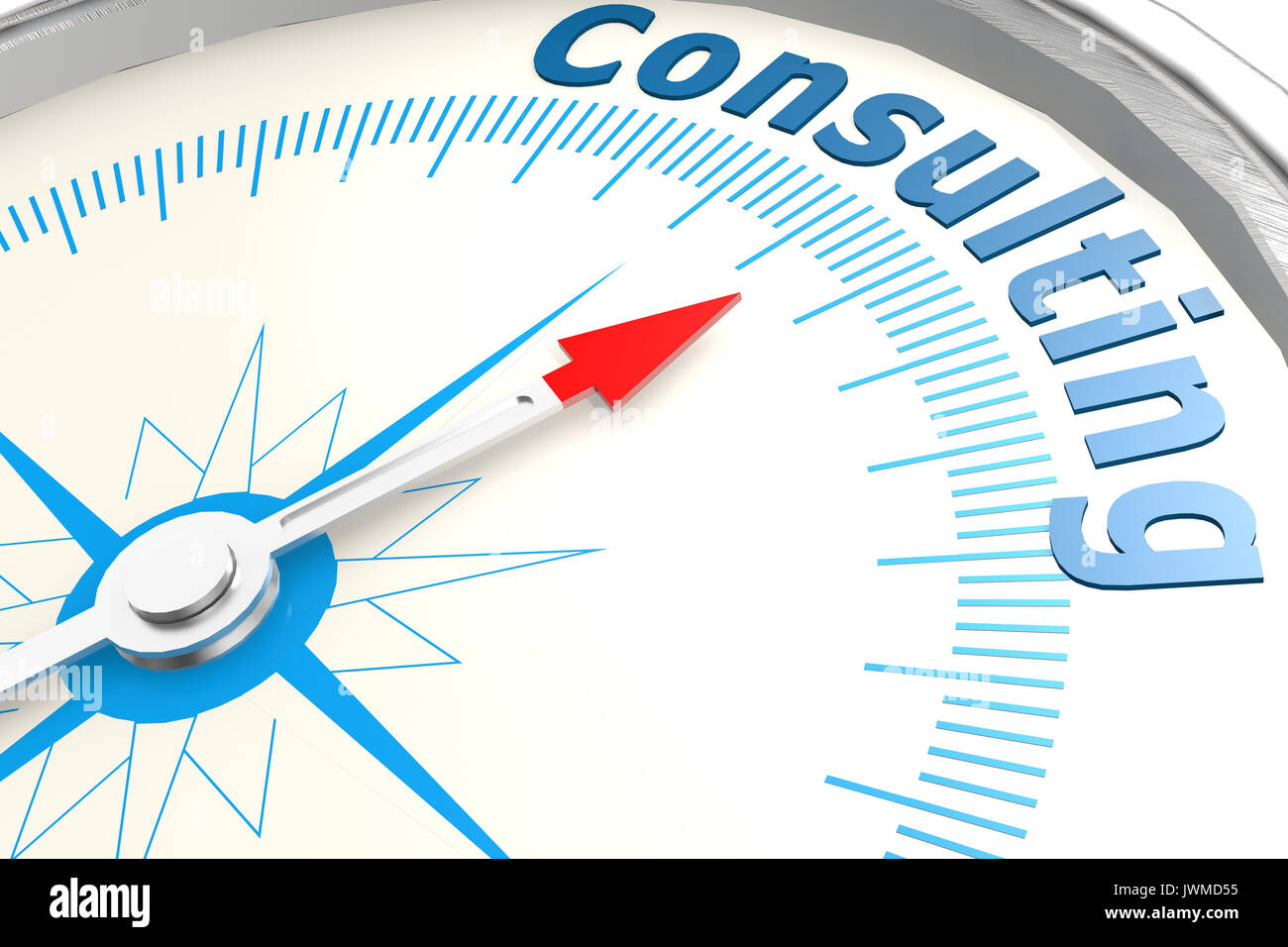 Consulting word on isolated compass image with hi-res rendered artwork ...